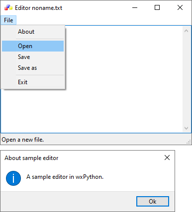 How to create a simple text editor (Phoenix) - wxPyWiki
